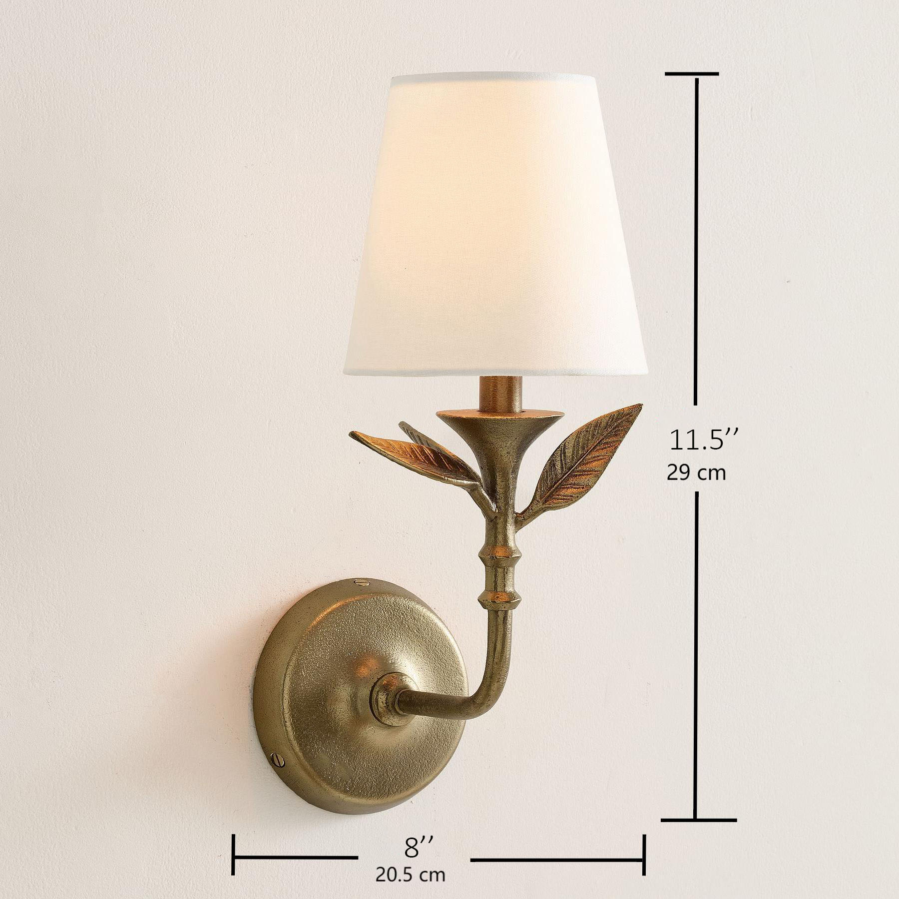 Rustic Forged Iron Wall Sconce | Antique Brass Botanical Wall Light | Ping Lighting